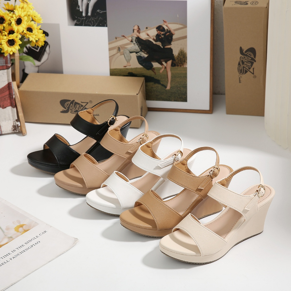 [JOAN] New fashion 3 inch wedge high heel sandals for women | Shopee ...