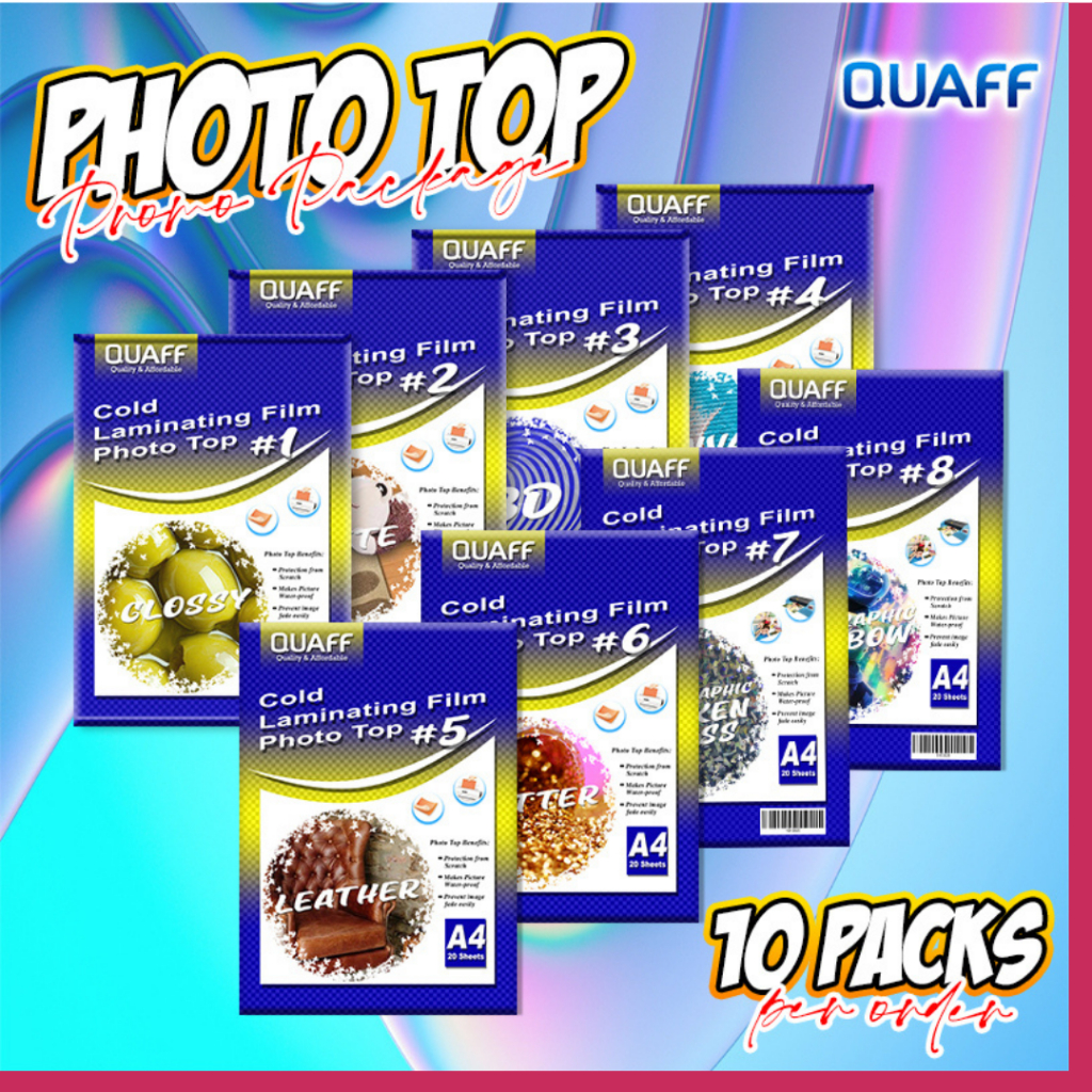 (PROMO-10 PACKS) QUAFF Photo Top Cold Laminating Film A4 Size 80microns ...