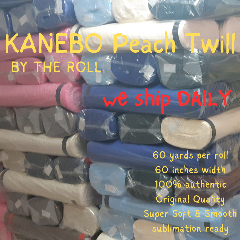 FABRIC per ROLL: Kanebo Peach Twill textile cloth tela sublimation ready soft 60 yards uniform ...