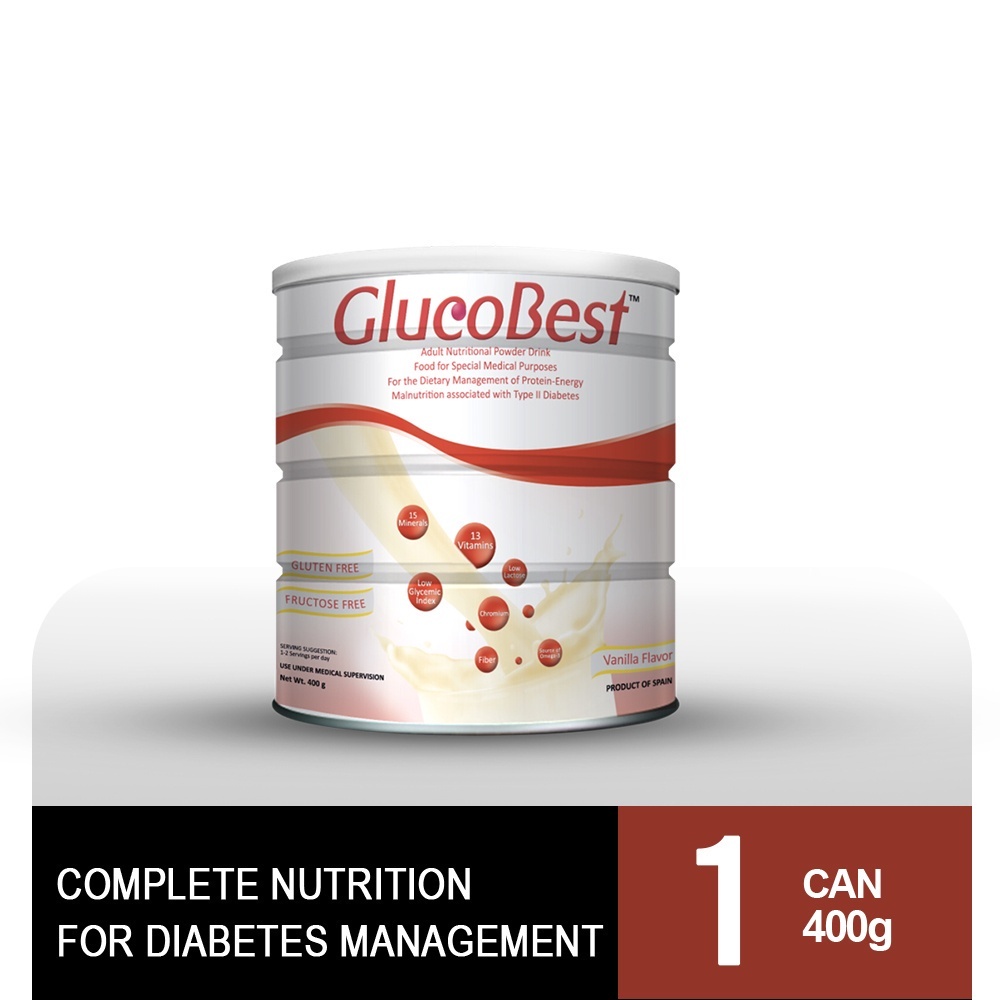 Glucobest Vanilla 400g Can (For Diabetes Nutrition) - Milk Powder for ...