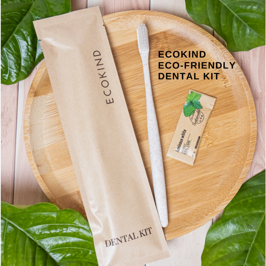 Eco-friendly Dental Kit Wheat Straw Toothbrush 3g Eco Toothpaste ...