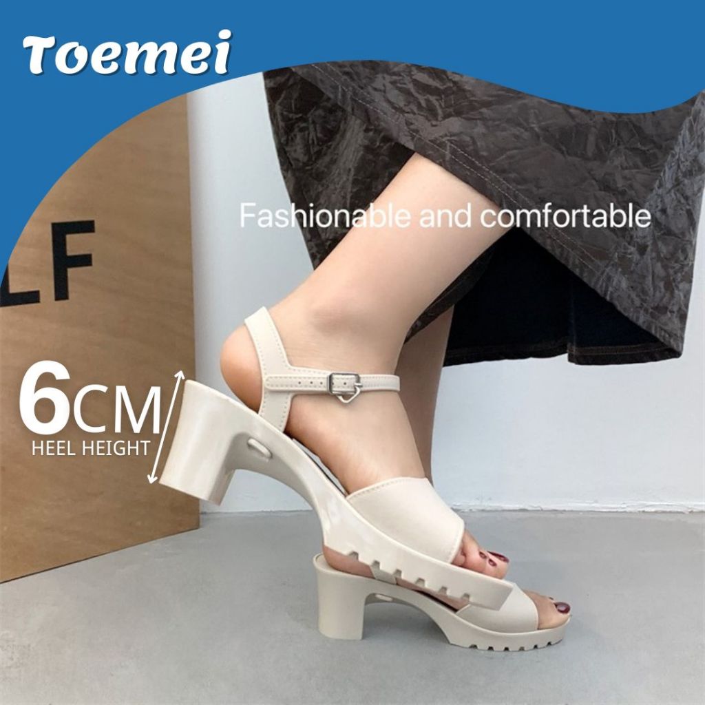 Toemei (+1 size) Snazzy 6CM Block Heels For Women | Shopee Philippines