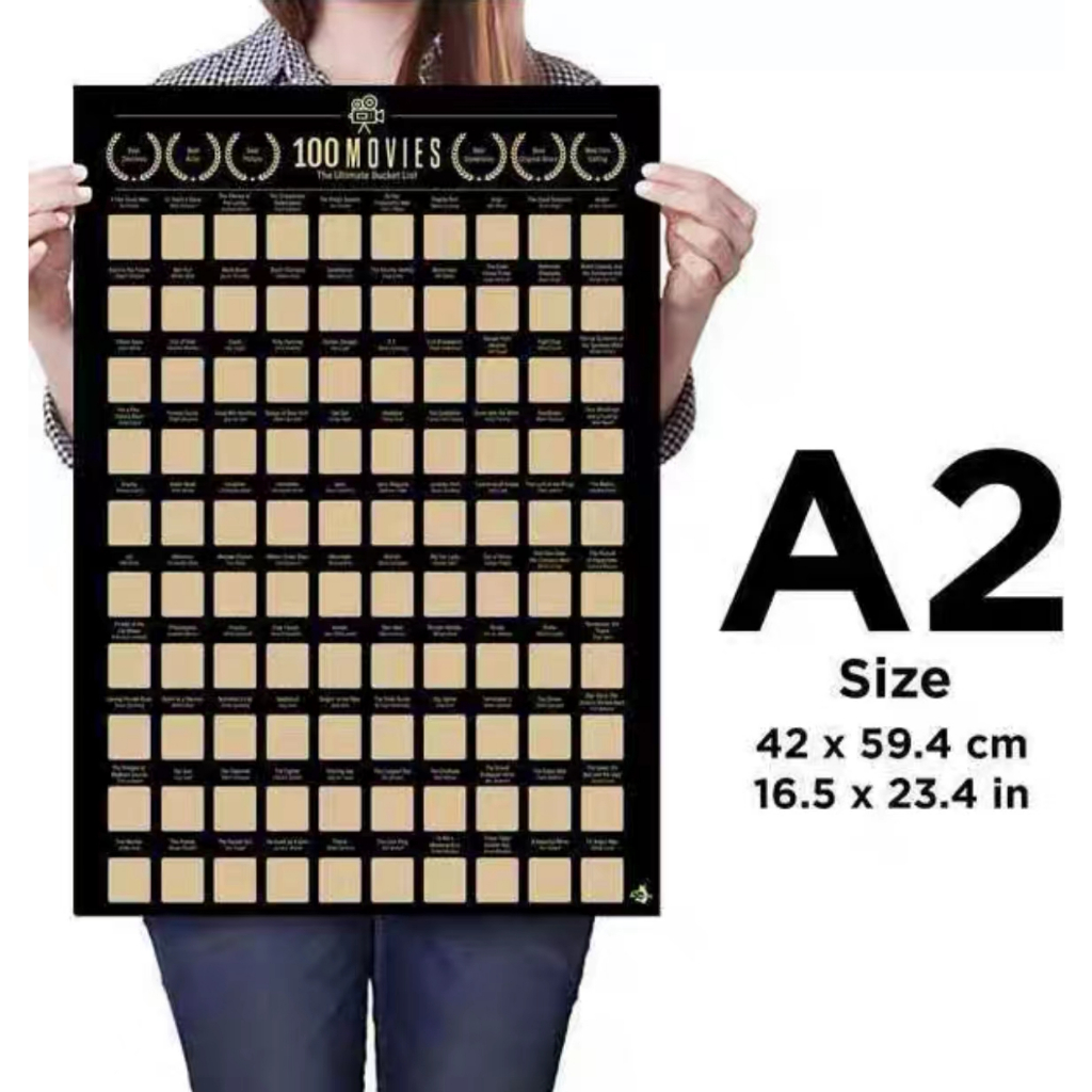 100 Movie Scratch Off Poster Must To See Movies Top Films Of All Time ...