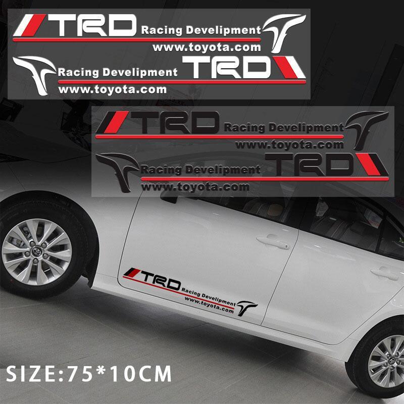 Car Sticker Sccessories TRD 2PCS Car Toyota Racing Development Sticker ...