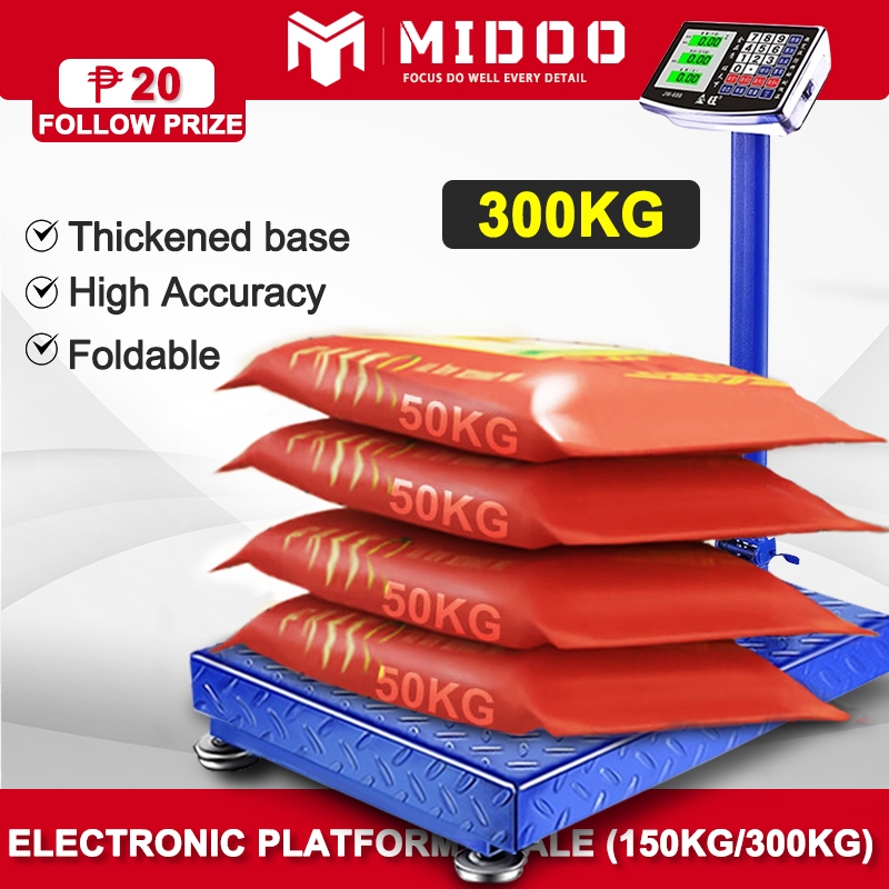 MIDOO 150Kg/300Kg Rechargeable High Accuracy Digital Platform Scale ...