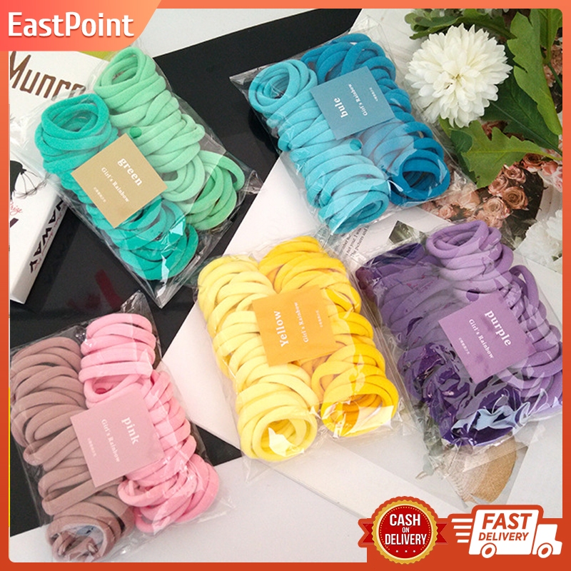 Children's Colored High Stretch Scrunchie 50 Pcs/pack Girl's Gradient ...