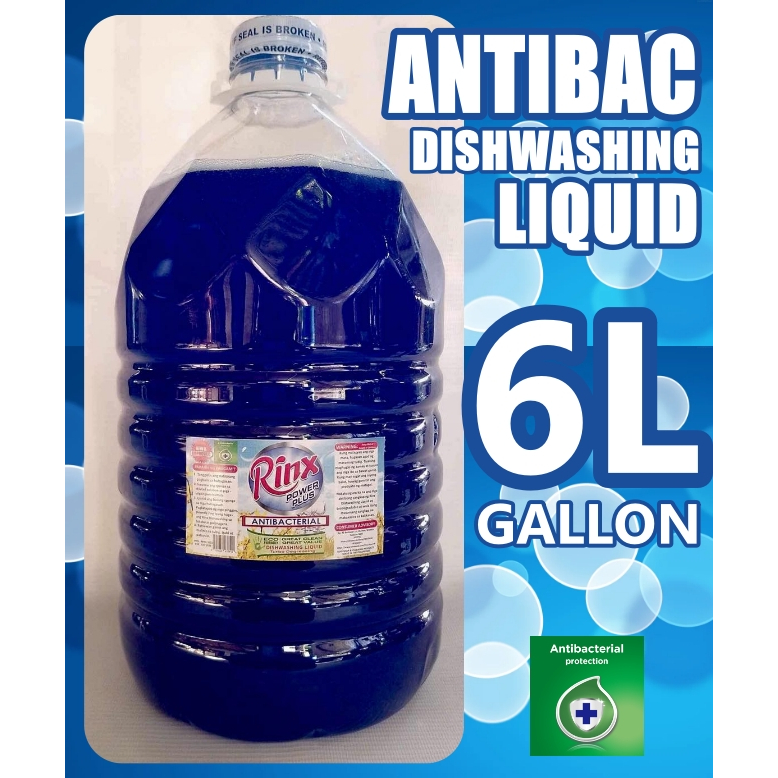 DISHWASHING LIQUID BLUE 6 LITER GALLON ANTIBACTERIAL | Shopee Philippines