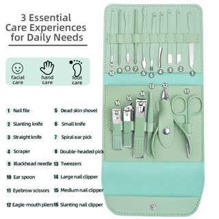 S&F 16/12PCS Manicure Set Cutics Care Tool Stainless Steel Professional ...