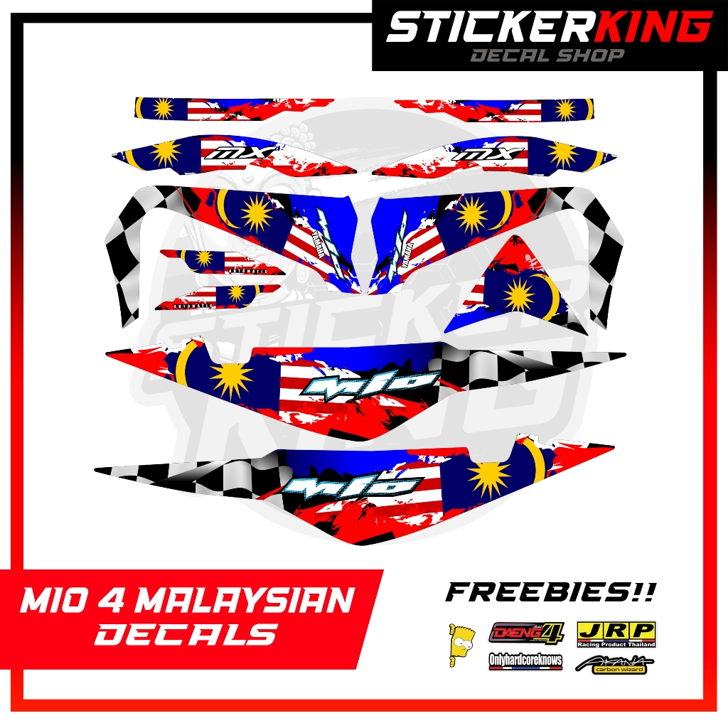 Mio 4 Malaysian Decals with Freebies Stickers Laminated Quality Print ...