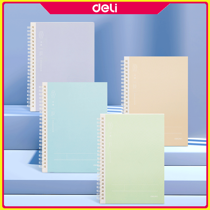 Deli LA560-1 Aesthetic Writing Binder Notebook Spring Spiral Notebook ...