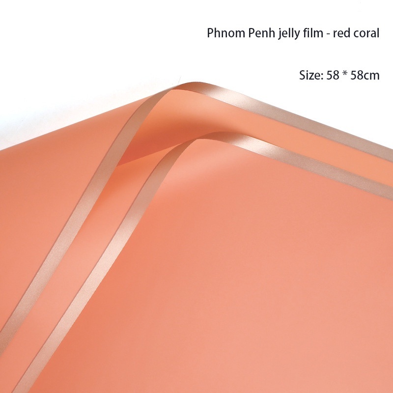 Flower Wrapping Paper Gold Border Jelly Color Packaging Paper Matte ...