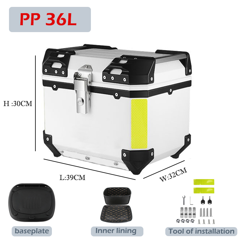 Top box for motorcycle alloy top box 45 liters large-capacity trunk PP ...
