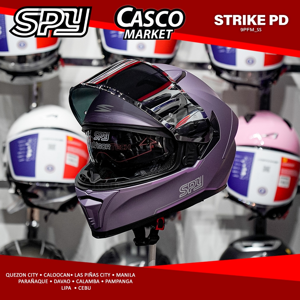 SPY STRIKE FULL FACE LATEST DUAL VISOR MOTORCYCLE HELMET | Shopee ...