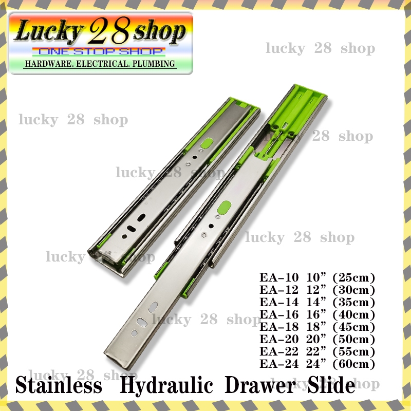 STAINLESS STEEL SOFT-CLOSING HYDRAULIC DRAWER SLIDE (ONE PAIR) | Shopee ...