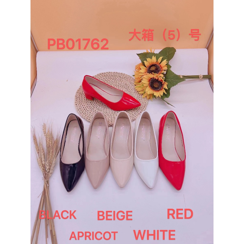 Korean Women Office Work Heels Shoes Low Heel | Shopee Philippines