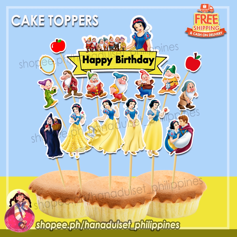 Snow White Cake Topper SET Happy Birthday | Shopee Philippines
