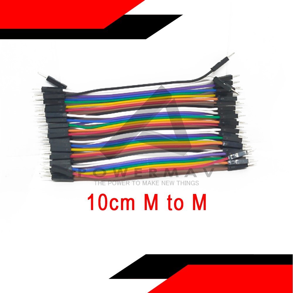 10cm dupont wire m to m line connector jumper cable wires multi color ...