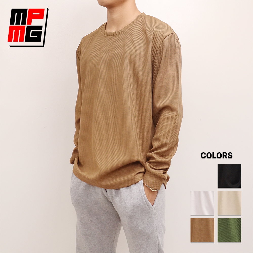 MPMG Waffle Knit Long Sleeve Sweatshirt For Men and Women | Shopee ...