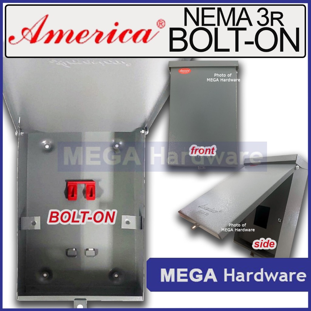 America Safety Breaker Enclosure NEMA 3R (For Outdoor)(Bolt On Or Plug ...
