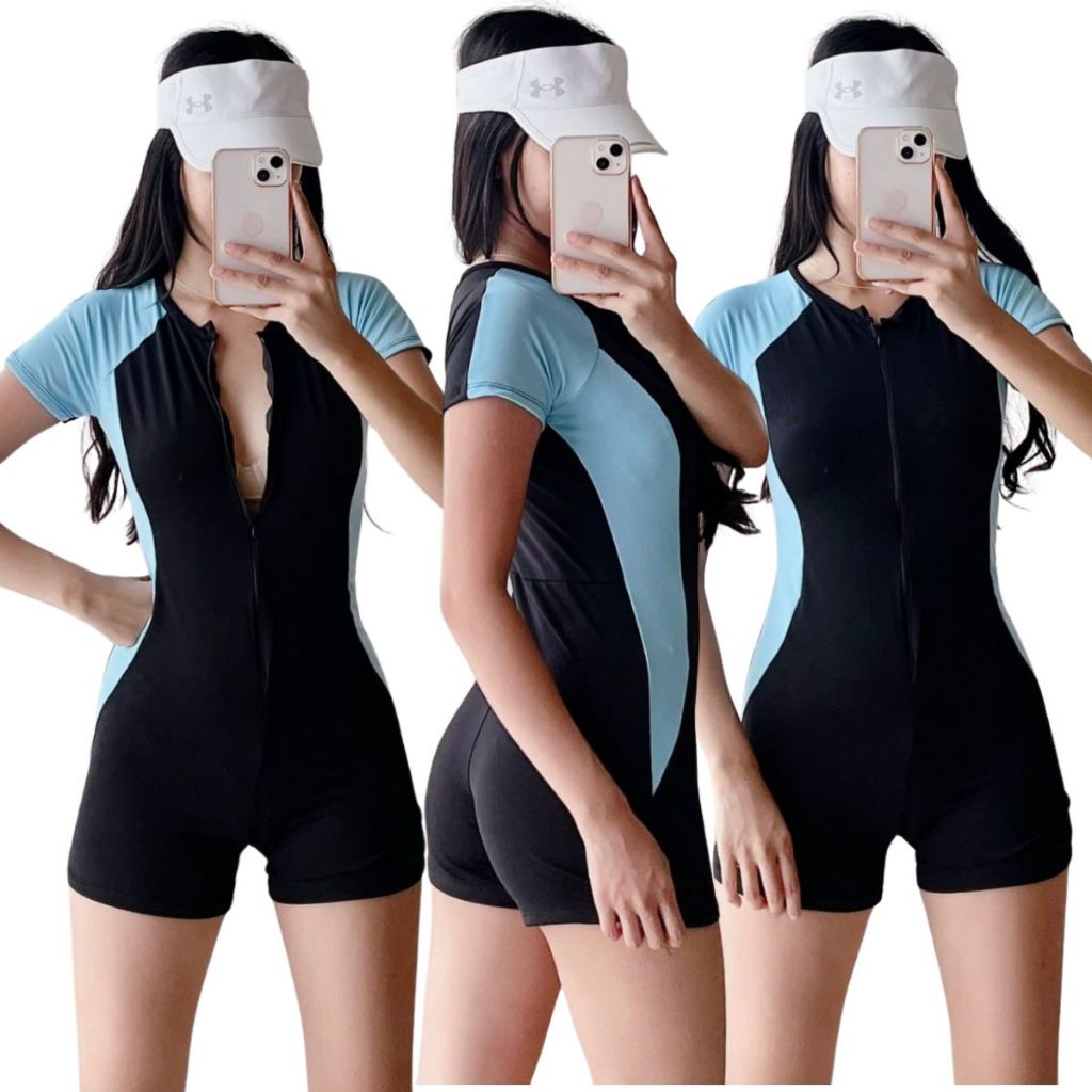 LESEKA Cora Zipper Rashguard Swimsuit For Womens nylon Spandex Fabric ...