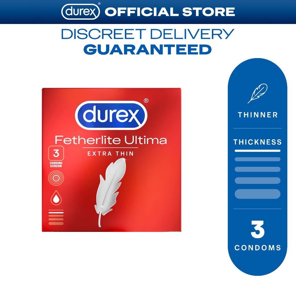 Durex Fetherlite Ultima Extra Thin Lubricated Condoms 3s | Shopee ...
