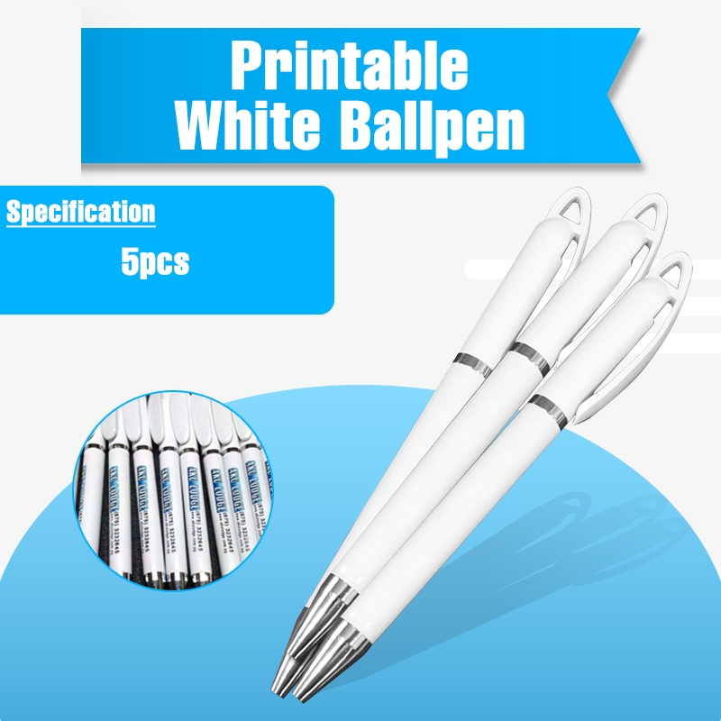 Printable White Ballpen (Blank Ink) - 5pcs | Shopee Philippines