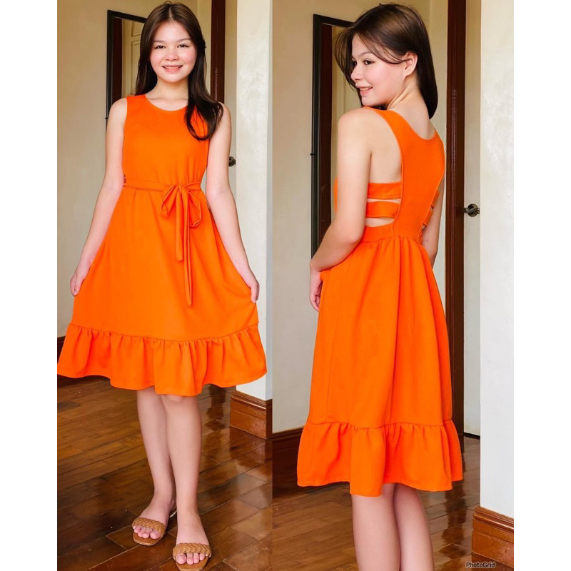 Jaime_tere.ph Pre-teens Bakod Style Midi Dress, Freesize fit from 10 to ...