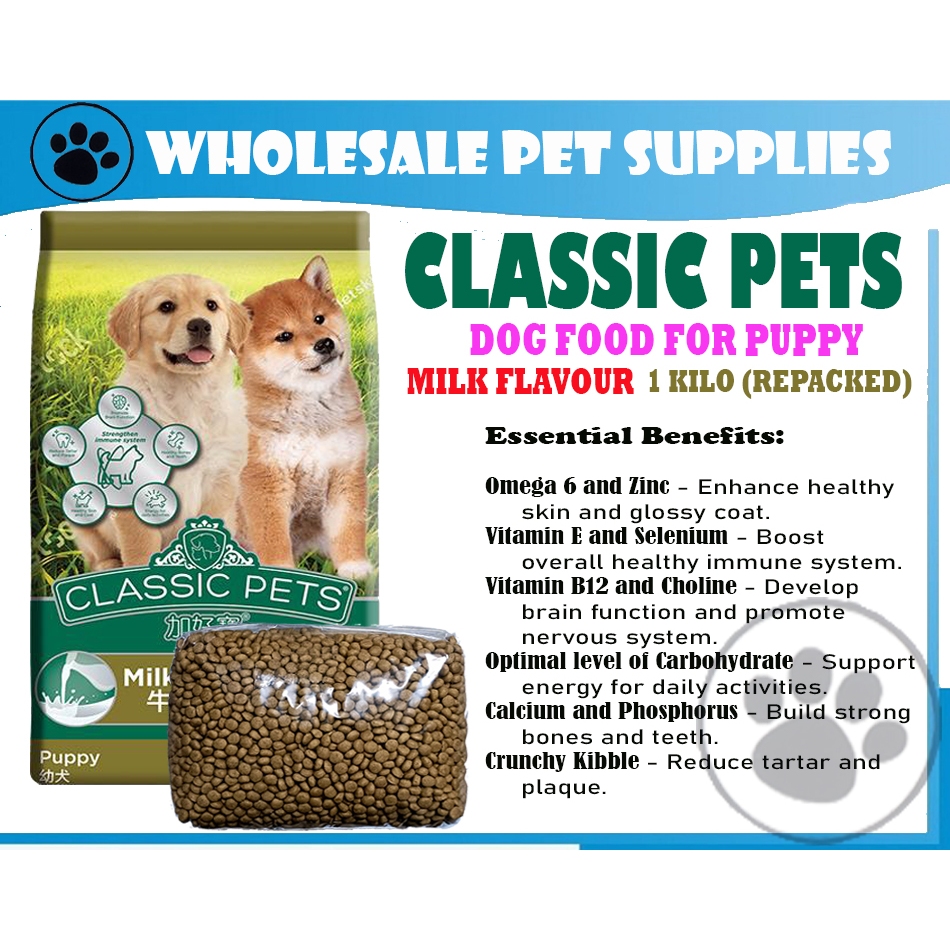 CLASSIC PETS Dog Food for Puppy | 1kg (REPACKED) | Shopee Philippines