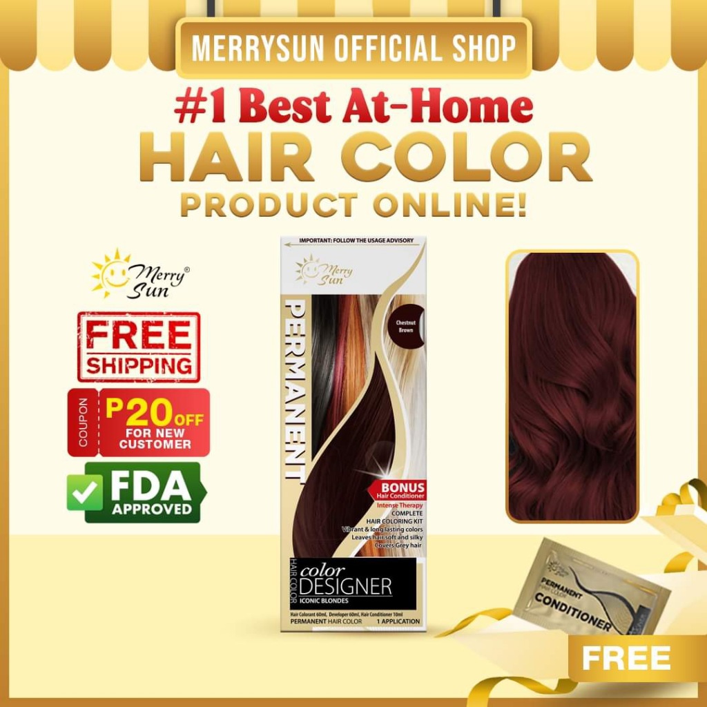 Merry Sun Permanent Hair Color (chestnut brown) | Shopee Philippines
