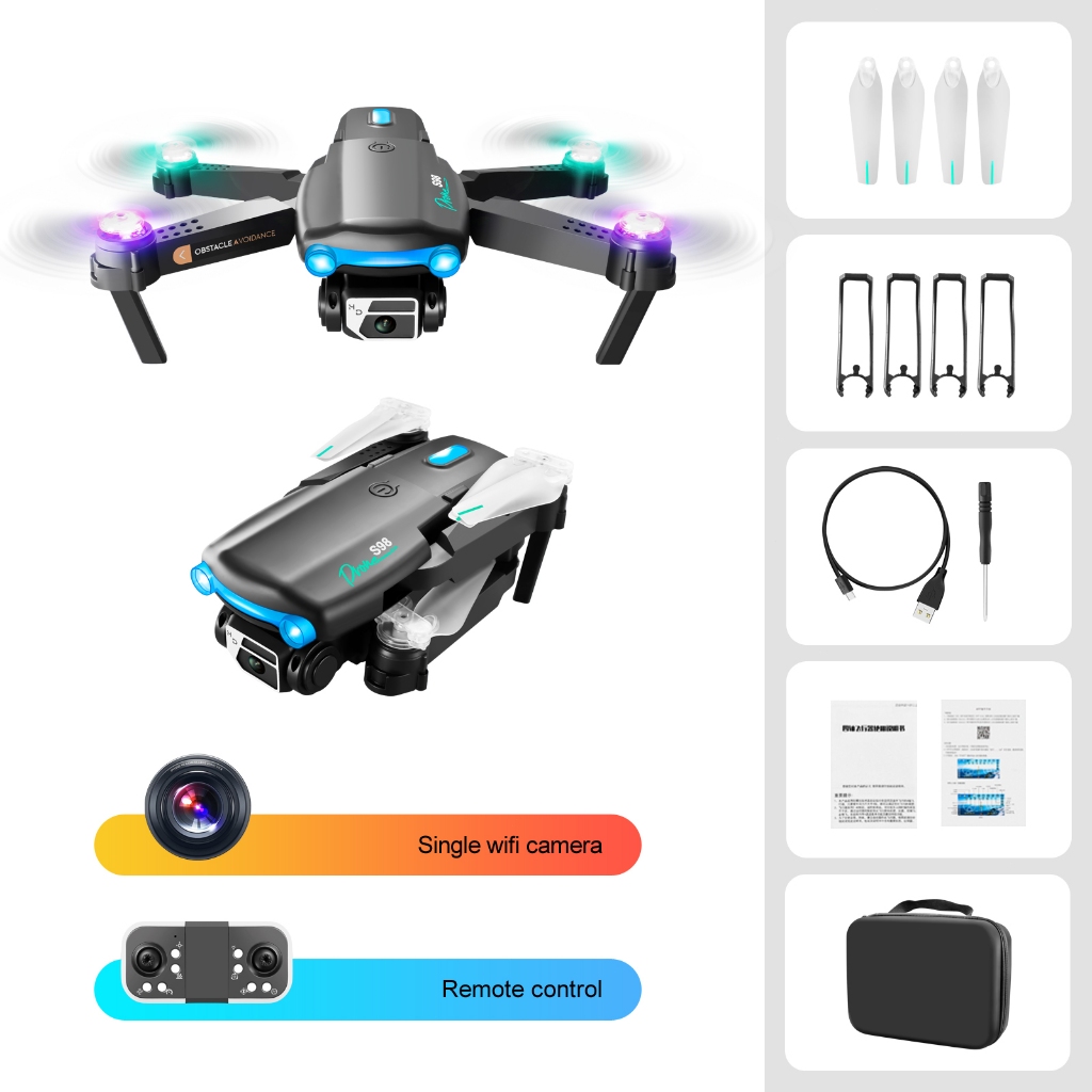 【COD】E88/S98 Pro Drone 4K HD dual camera WiFi remote control Obstacle ...