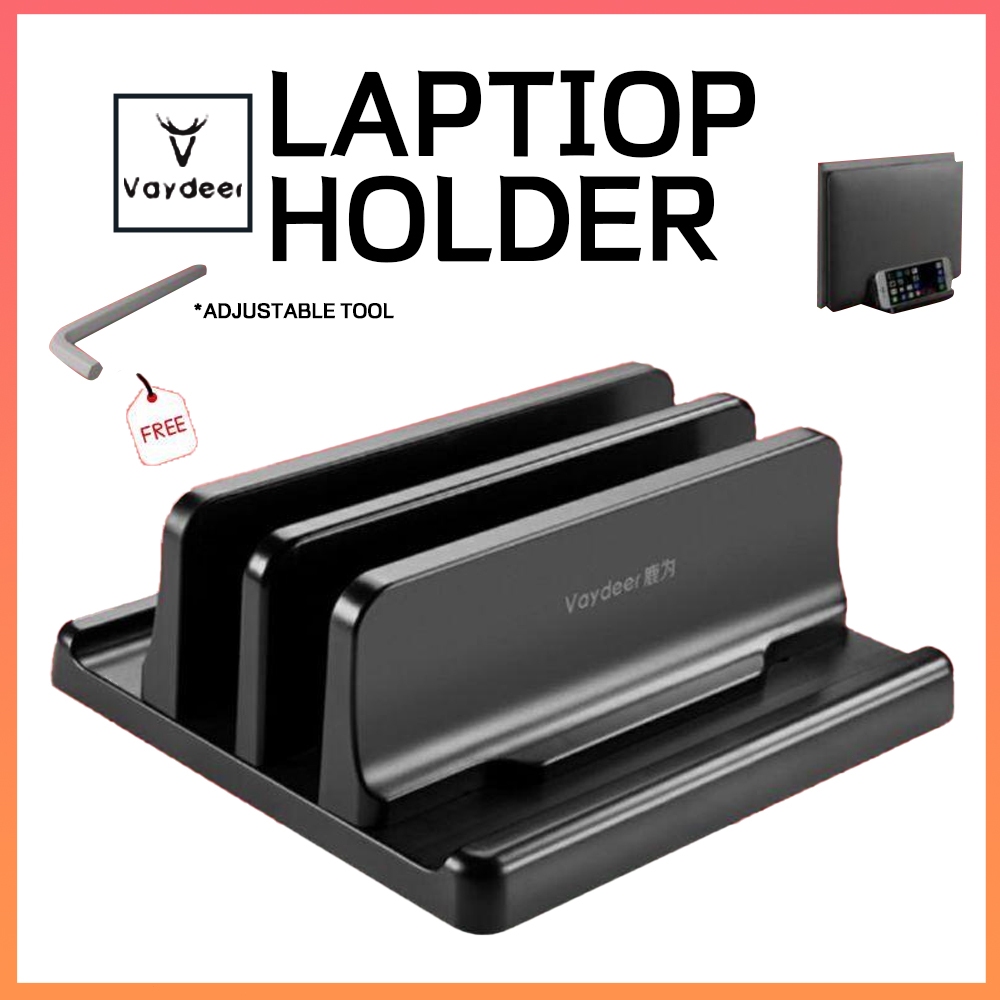 Vaydeer Vertical Laptop Stand Thickness Adjustable Tablet Phone Desktop ...