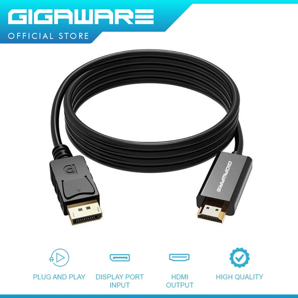 Gigaware 1080P HD DisplayPort DP Input to HDMI Output Adapter Cable ...