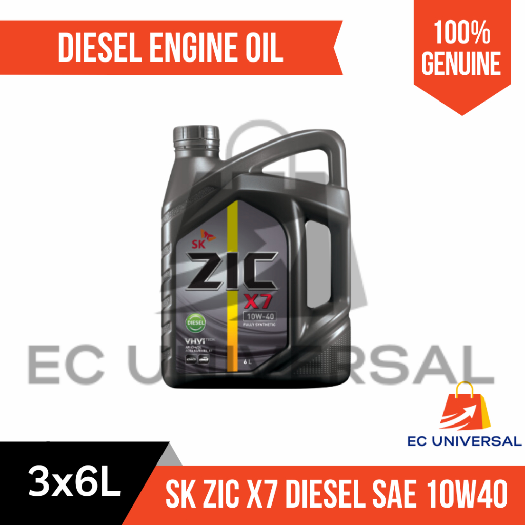 SK ZIC X7 SAE 10W40 DIESEL ENGINE OIL (3X6L) Liters Box | EC Universal ...