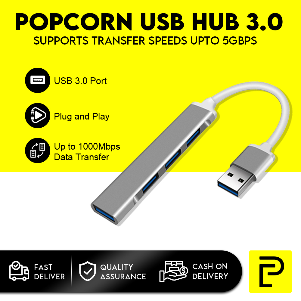 Popcorn USB HUB 3.0 Type C 3.1 4 Ports High Speed Multi Splitter ...