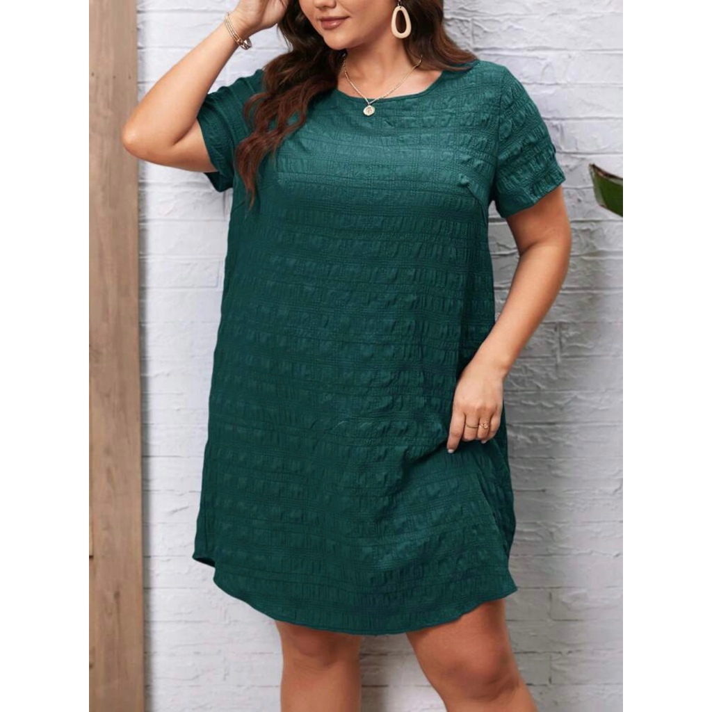 A3290 Miss Muse Back Button Detail Plus Size Dress | Shopee Philippines