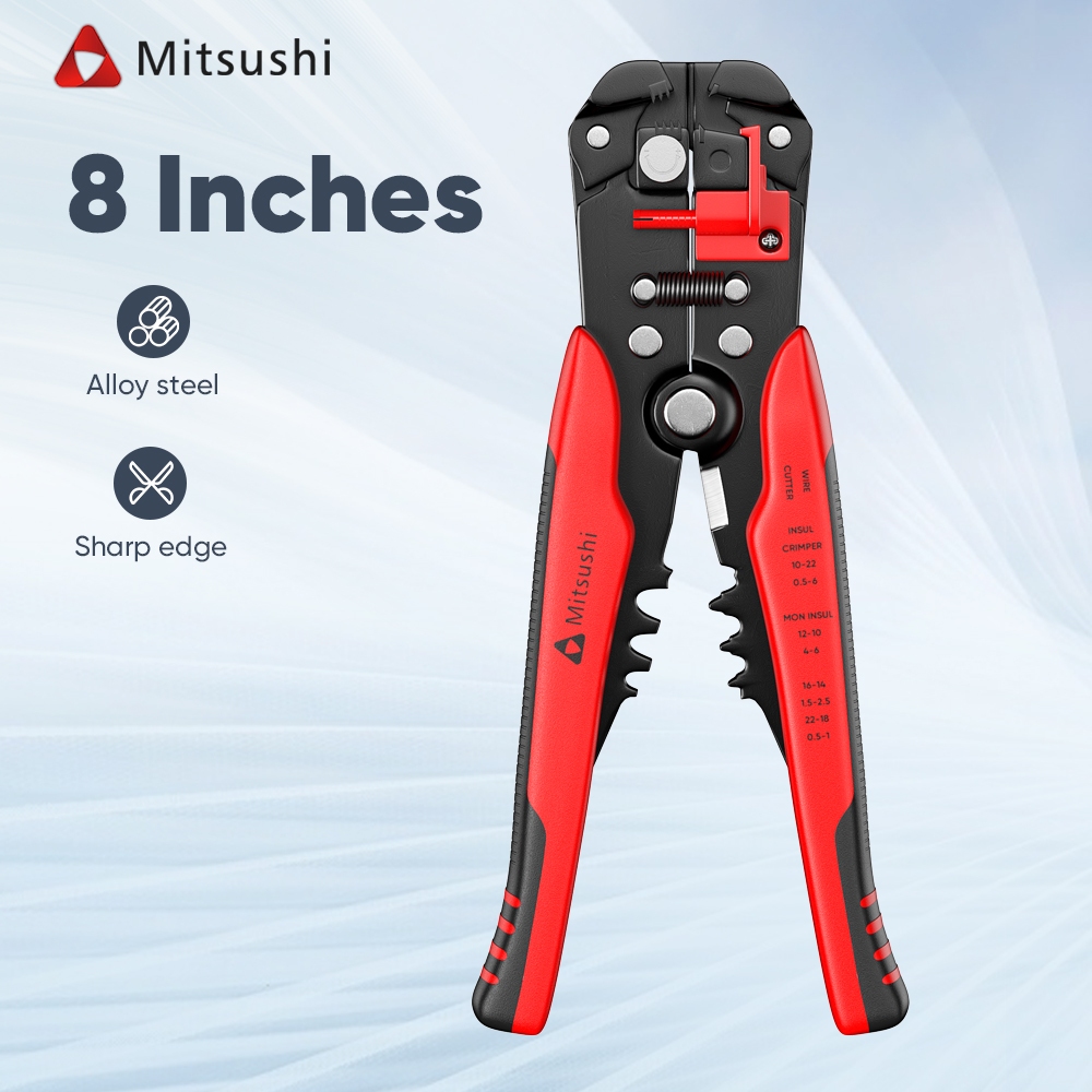 Mitsushi Wire Stripper Plier Vinyl Grip Heavy Duty Diagonal Cutting ...