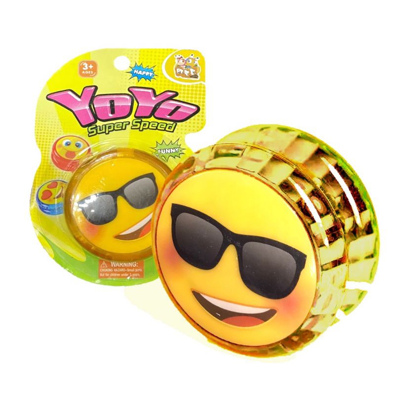 Happy yoyo w/lights series 12pcs emoji super speed yoyo toys for kids ...