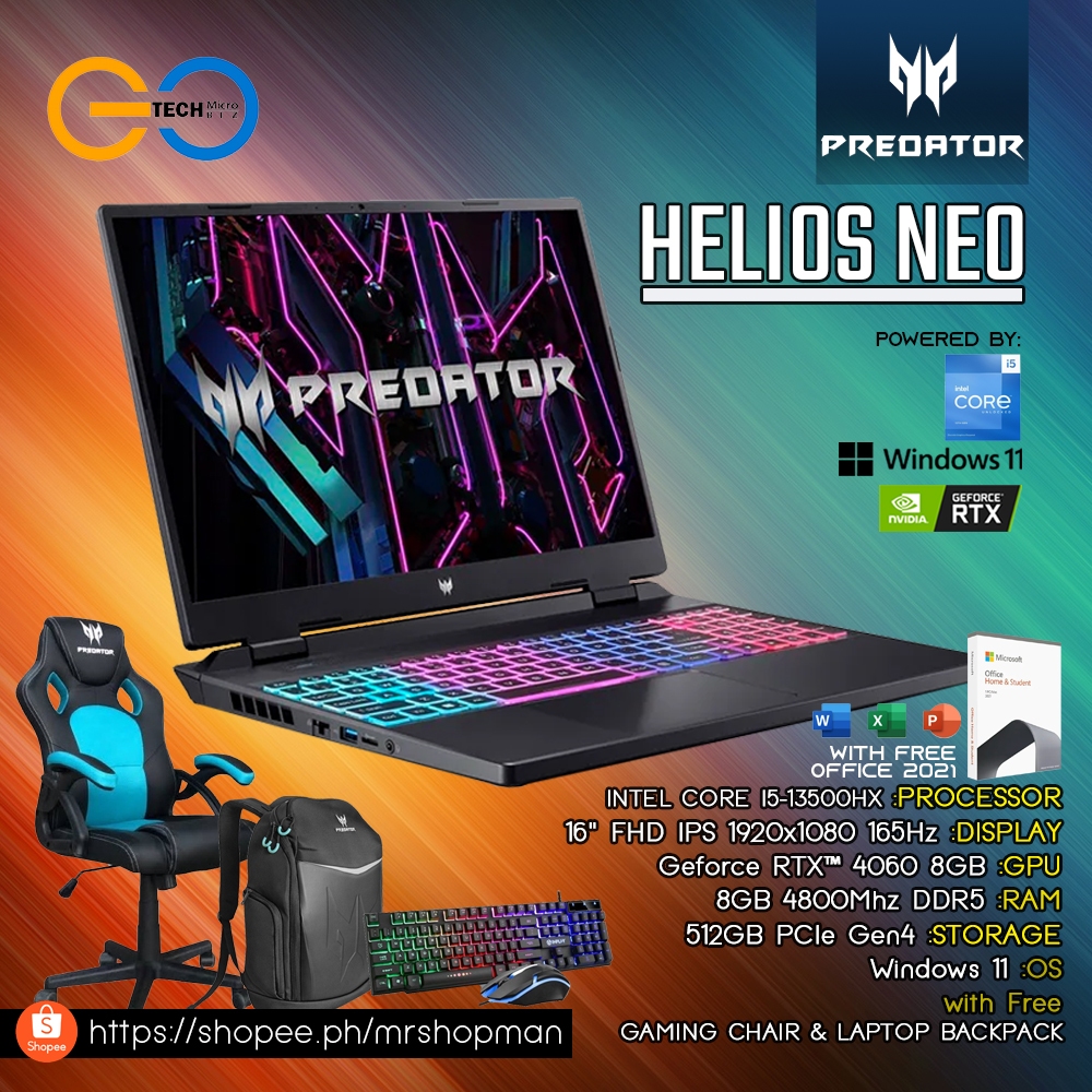 Acer Predator Helios Neo 16 PHN16-71-59FC Intel i5 13500HX | 16" | 8Gb ...