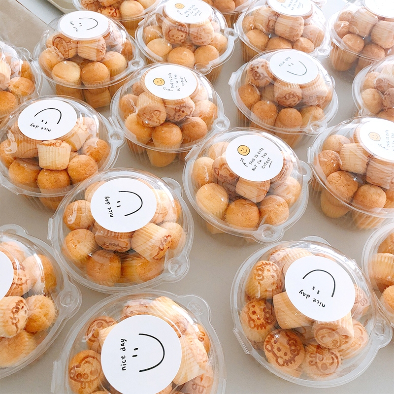 Mini Cake Packaging Disposable Transparent Dessert Cookie Baking Bread ...