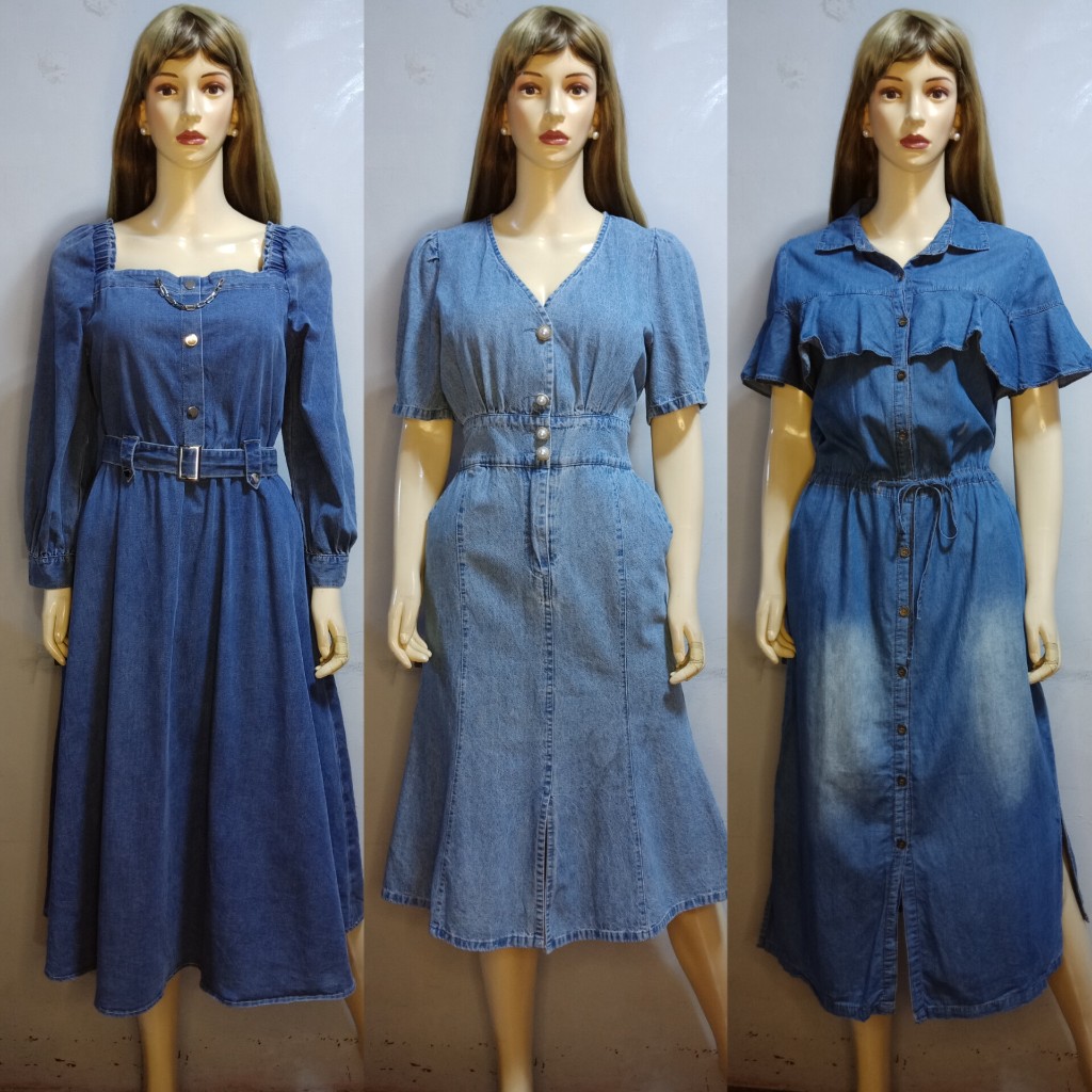 DENIM DRESS NEW COLLECTION | Shopee Philippines