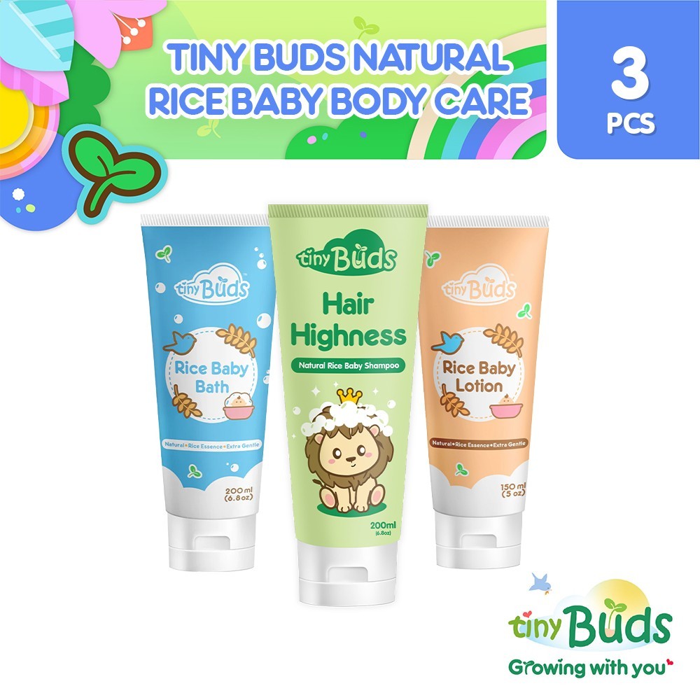 Tiny Buds Rice Baby Body Care 3 pc Bundle (Bath 200ml, Shampoo 200ml, Lotion 150ml) | Shopee ...