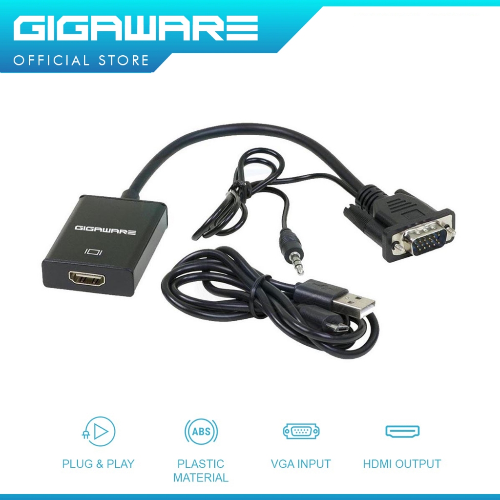 Gigaware VGA To HDMI (Black) | Shopee Philippines