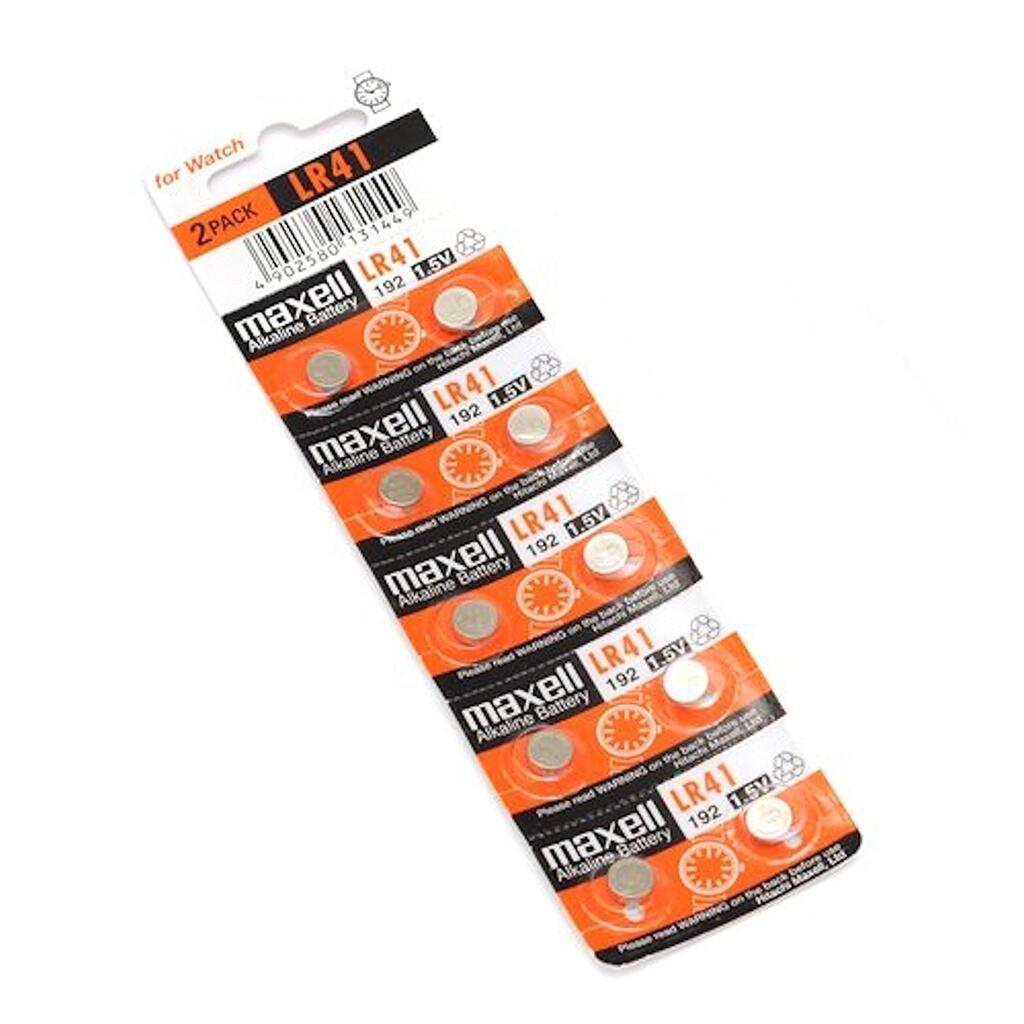 Maxell LR41 Alkaline Button Cell Battery 1.5V - Pack of 2 Pieces or 10 Pieces (1 Pad) | Shopee ...