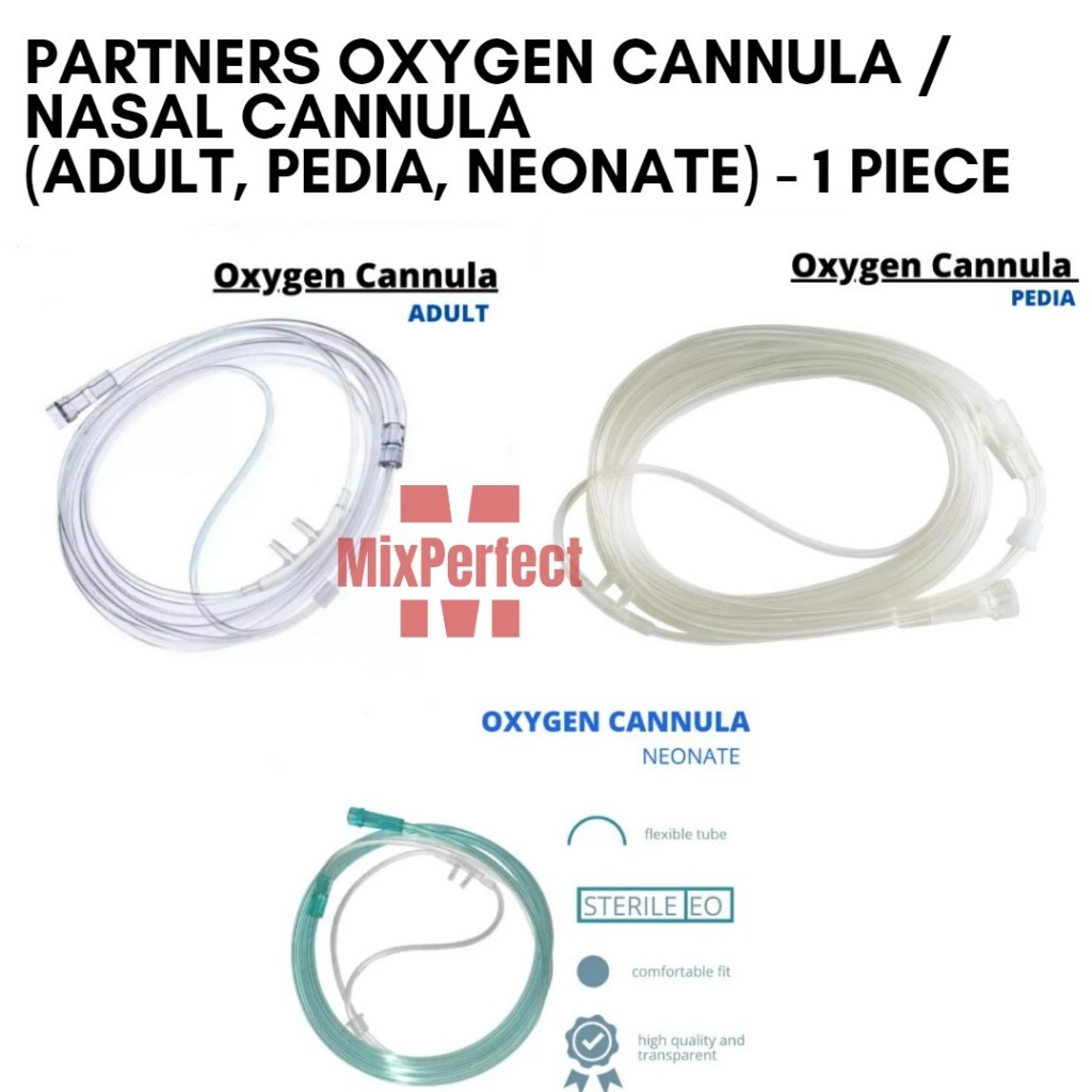 (MIX-J) Partners Oxygen Cannula (Adult/Pedia/Neonate) | Flexible Tubing ...