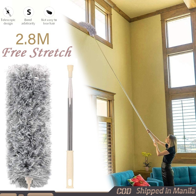 280cm Adjustable Telescopic Bending Duster Feather duster long pole ...