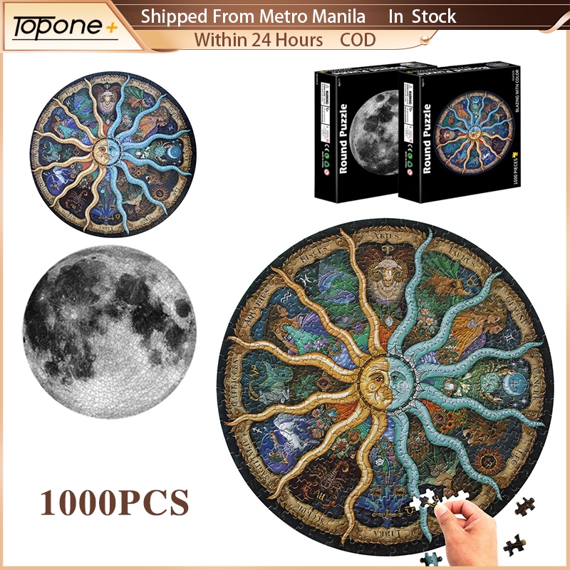 1000pcs Round Jigsaw Puzzles Moon Twelve Constellation Puzzles Kids ...