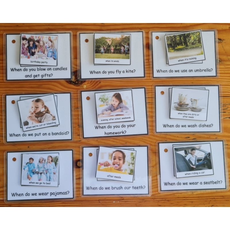 SPEECH THERAPY/ABA THERAPY INTERACTIVE FLASHCARD WITH VELCRO ANSWERING ...