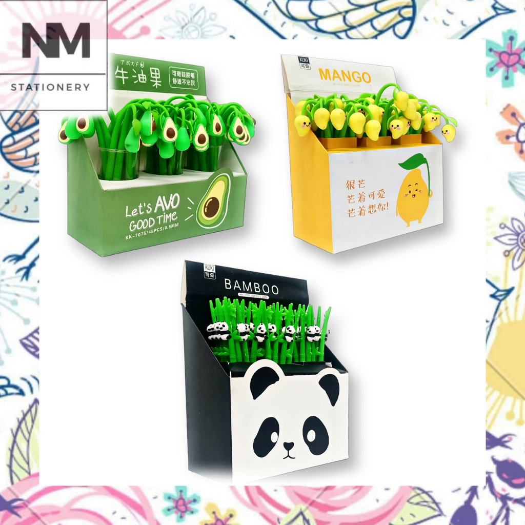 NM Cute Mango/Avocado/Bambo Design Jelly Gel Pen Sign Pen 0.5mm School ...