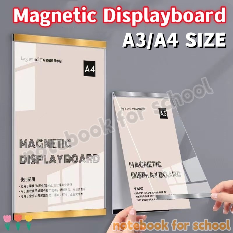 NFS A3/A4 Magnetic Document Sign Holder Self Adhesive Picture Poster ...