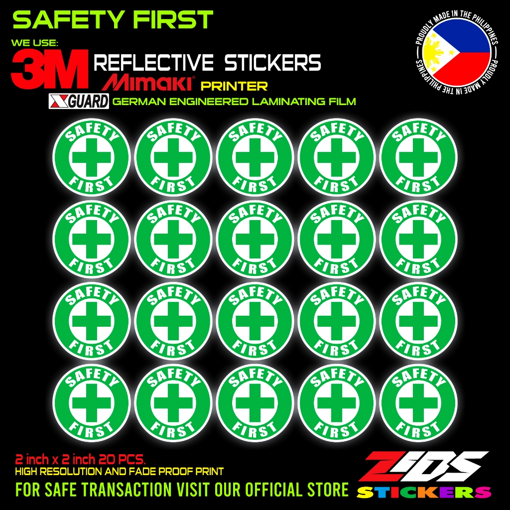 safety first 3M reflective stickers for car, motorcycle, safety hard ...